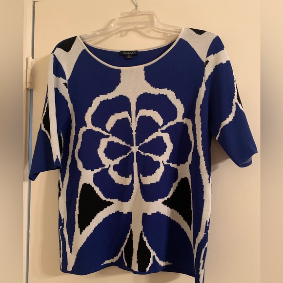 Tahari | Sweaters | Tahari Cobalt Blue Black And White Sweater | Poshmark